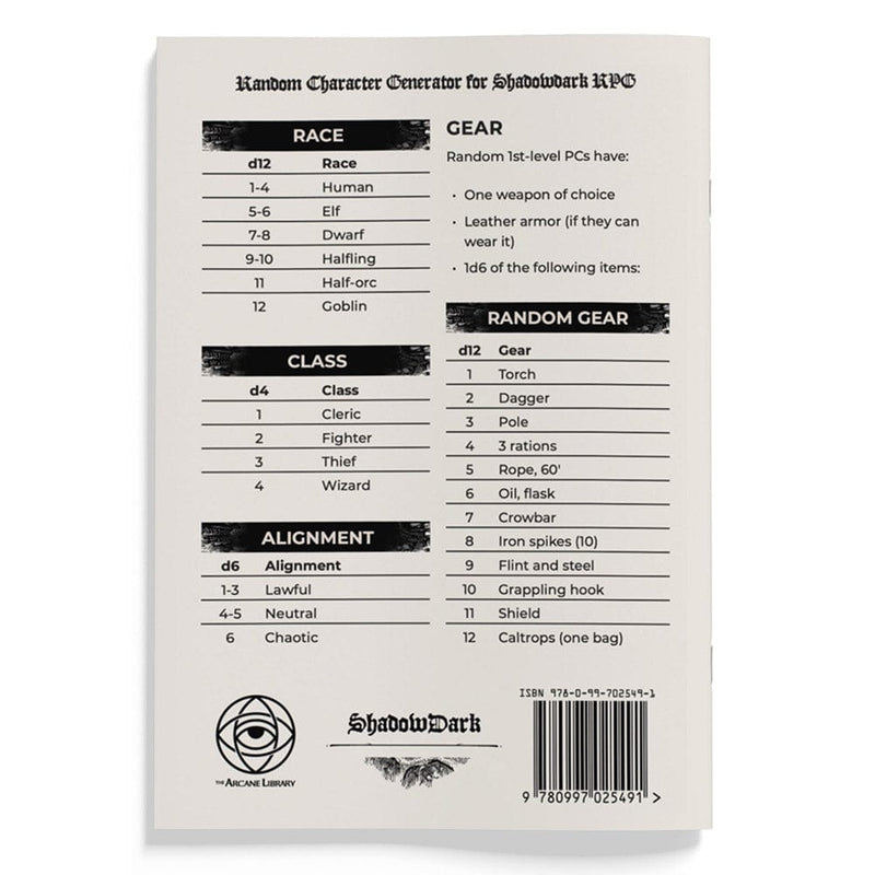 Shadowdark RPG Quickstart Set Print + PDF - The Arcane Library