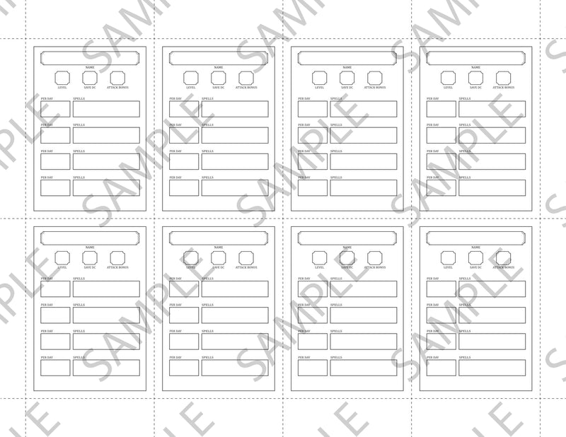 Fillable Spellcaster Cards (5E - PDF) - The Arcane Library