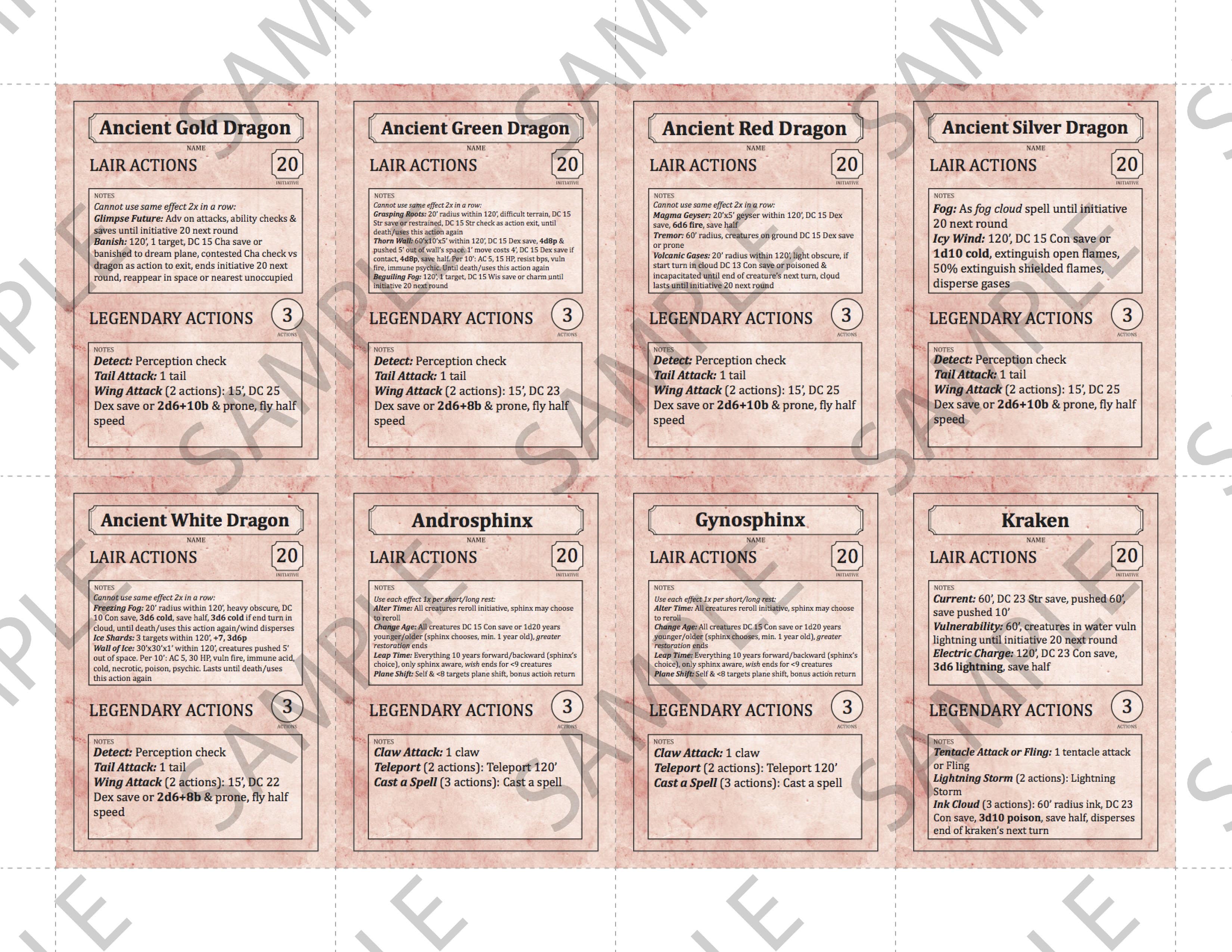 Ultimate Bundle: Combat Cards Full Set (5E - PDF) - The Arcane Library