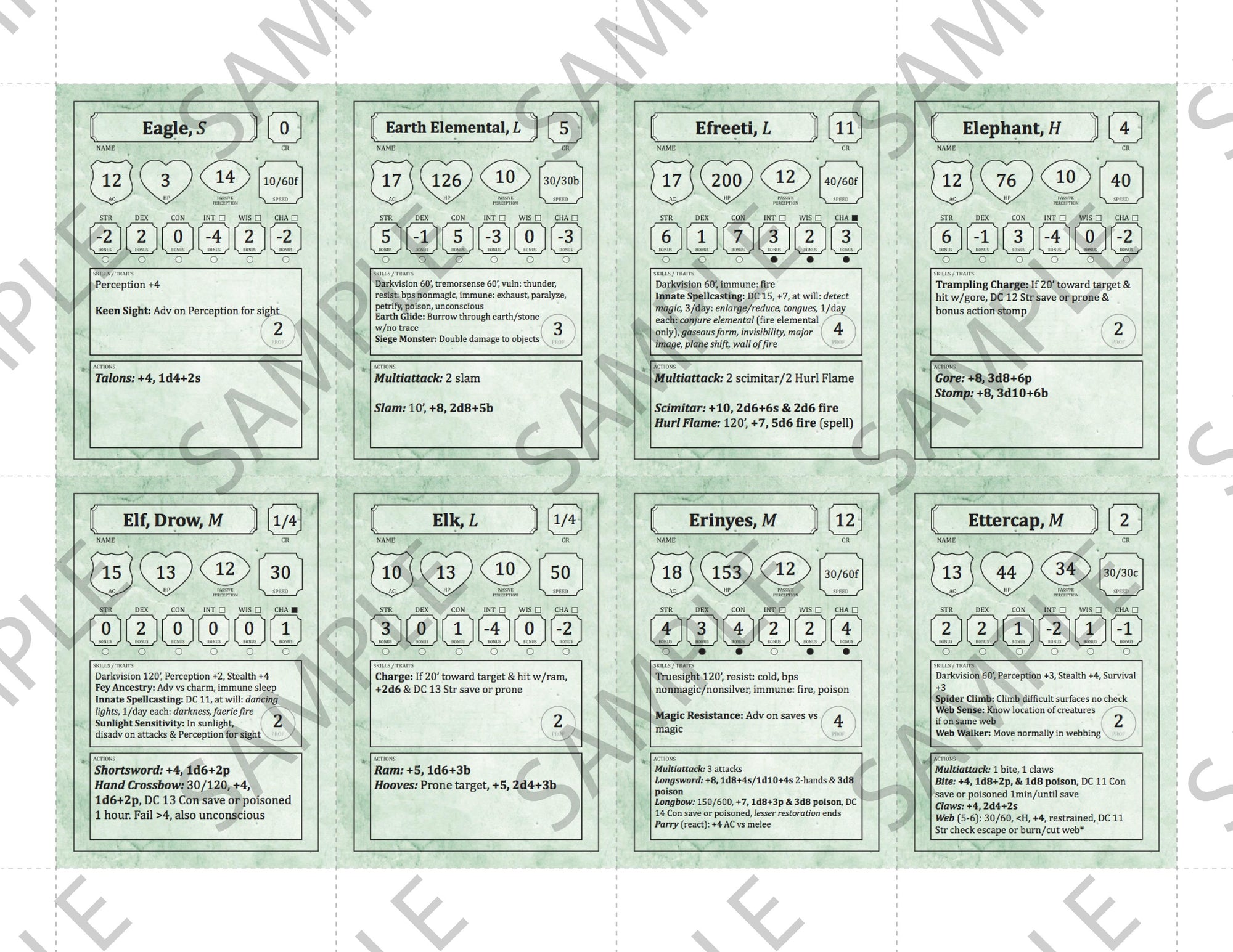Combat Cards - The Arcane Library