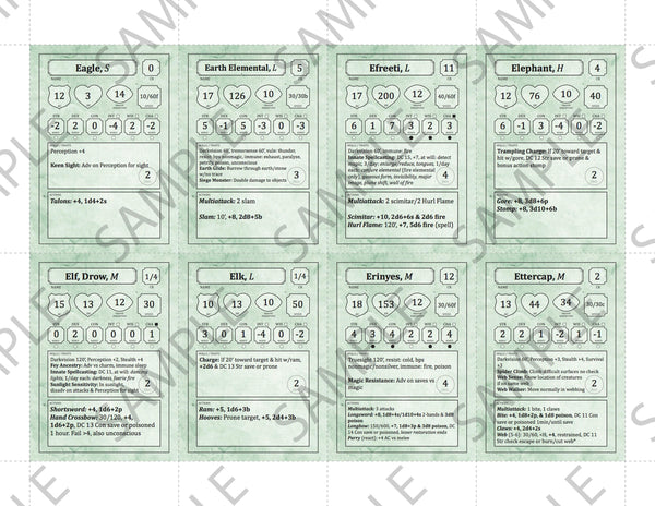 Ultimate Bundle: Combat Cards Full Set (5E - PDF) - The Arcane Library