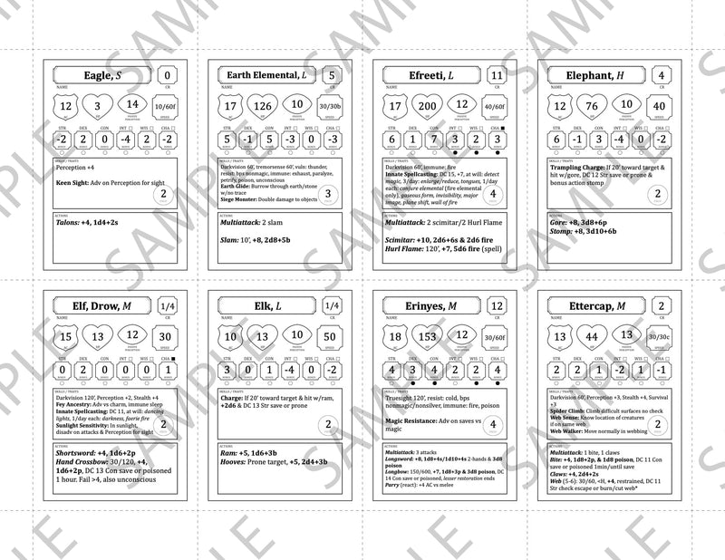 Ultimate Bundle: Combat Cards Full Set (5E - PDF) - The Arcane Library